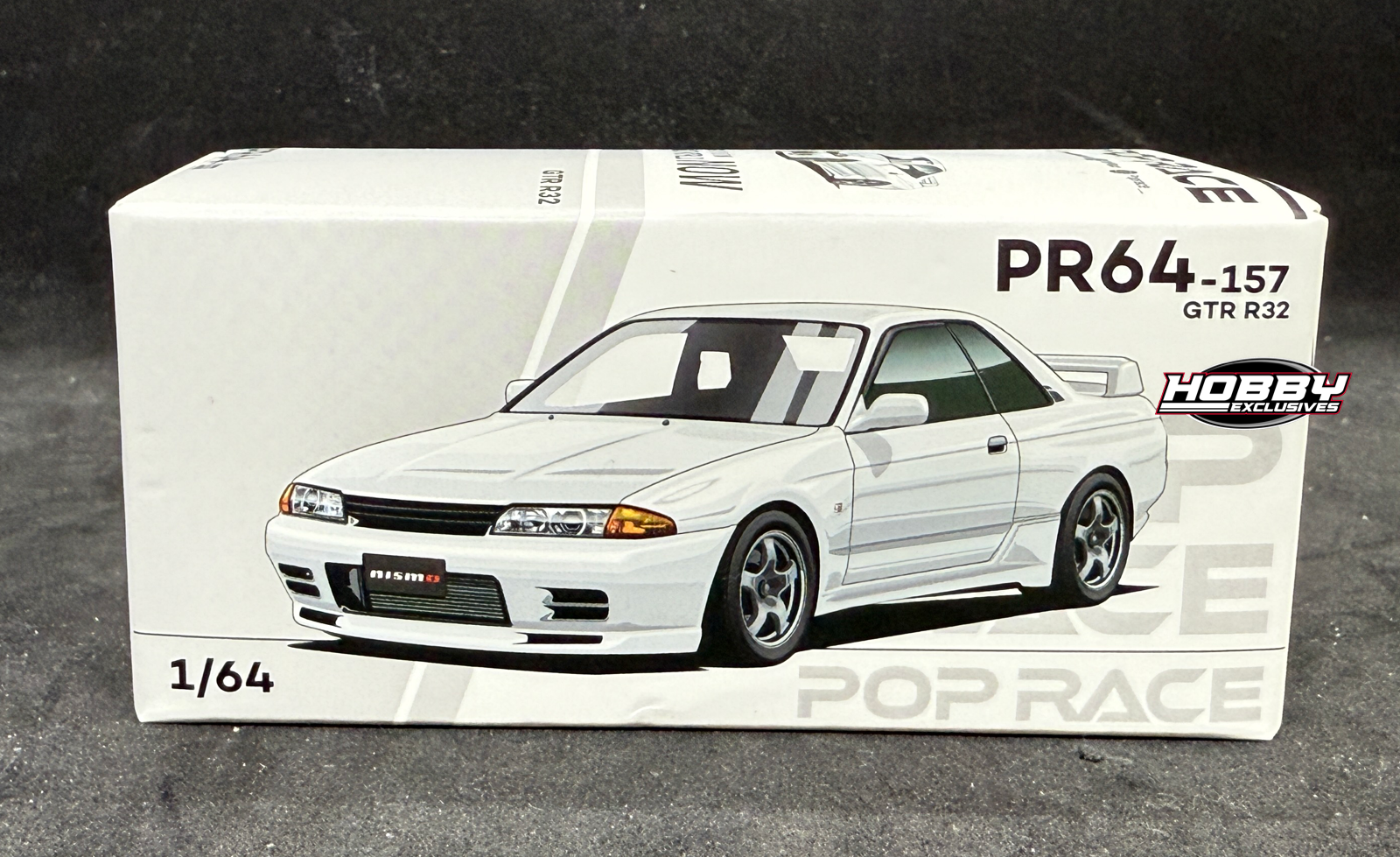POPRACE 1/64 Nissan Skyline GT-R R32 Crystal White | Hobby Exclusives ...